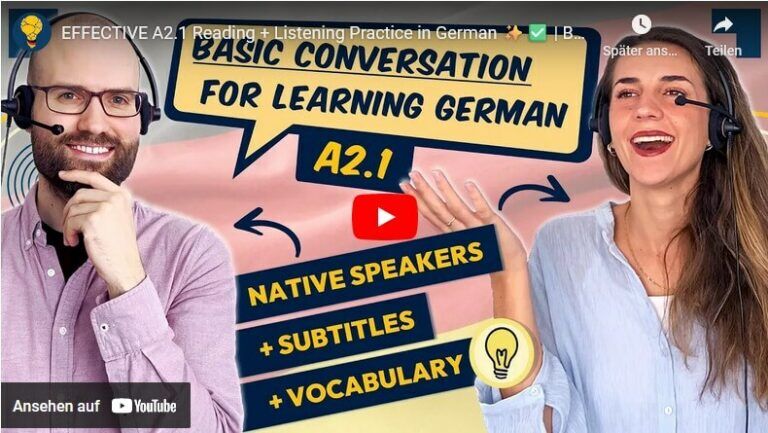 Effective A2.1 Reading + Listening Practice in German