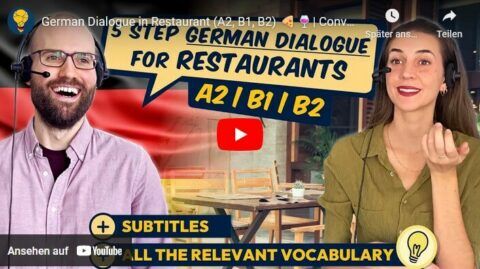 German Dialogue in Restaurant (A2, B1, B2) 🍕🍷